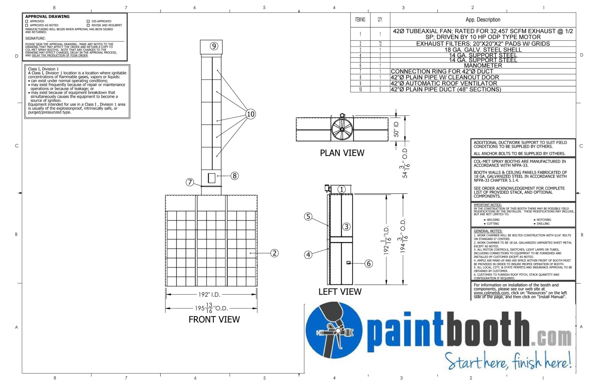 Industrial Exhaust Chamber removes dust & vapors. | Paintbooth.com